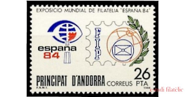 ANDORRA ESPAÑOLA Nº 178 1984 Exposición Mundial de Filatelia MNH