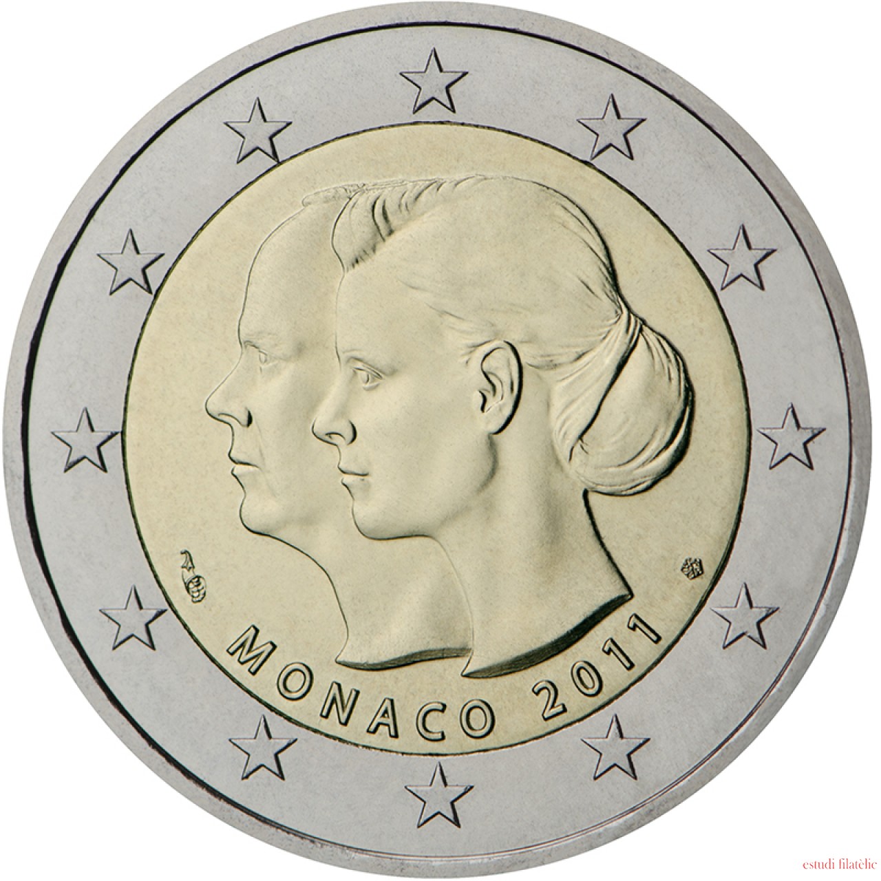 Monaco 2 euros conmemorativos (Boda Alberto de Mónaco) 2011 suelta