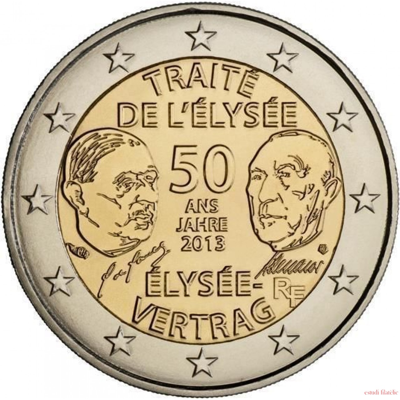 Francia 2 Euros Conmemorativos Especial Eliseo 2013